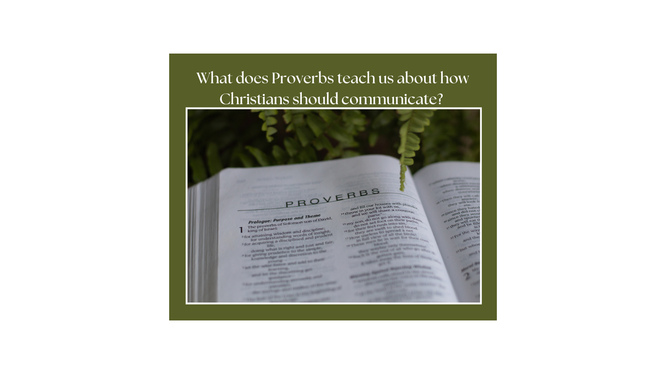 PROVERBS: WISDOM ON SPEECH - Christian Fellowshipping
